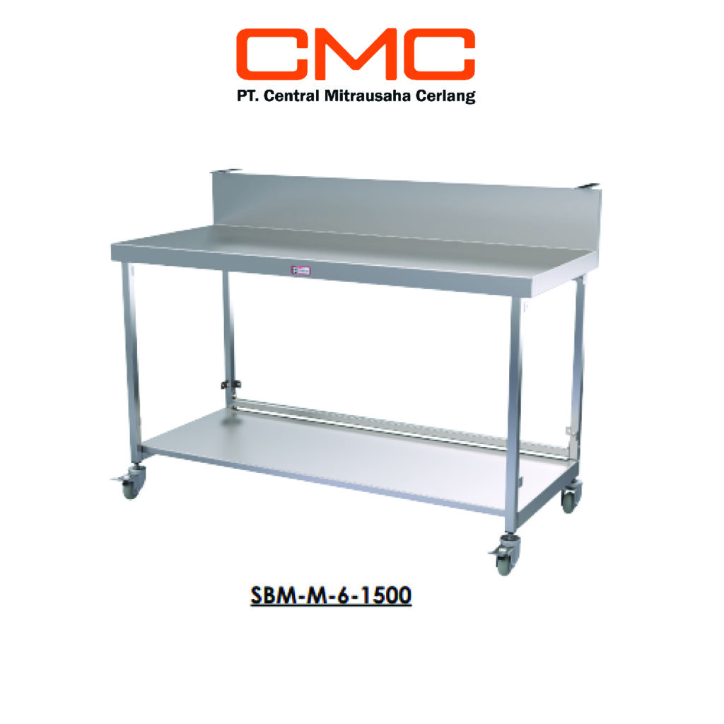 Mobile Bar Table Stainless Dengan Roda - CMC Solution