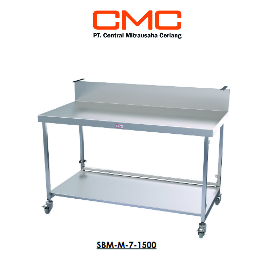 Mobile Bar Table Stainless Dengan Roda - CMC Solution