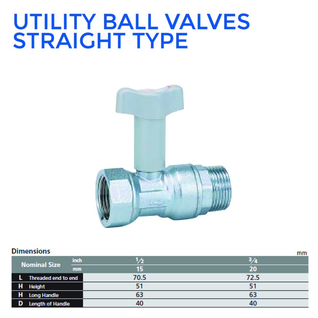 Ball Valve Utility Tipe Straight Female & Male (parallel) - CMC Solution