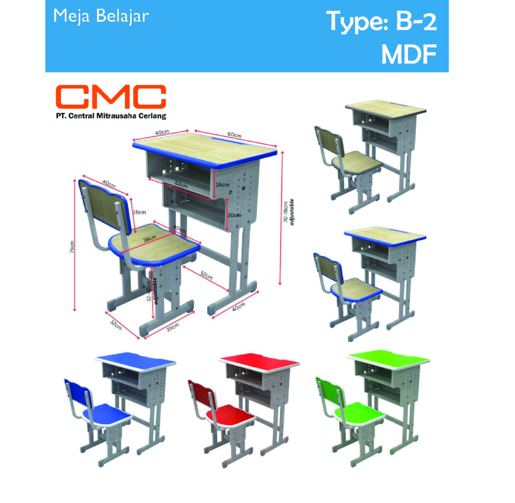 Set Meja dan Kursi Sekolah MDF - CMC Solution